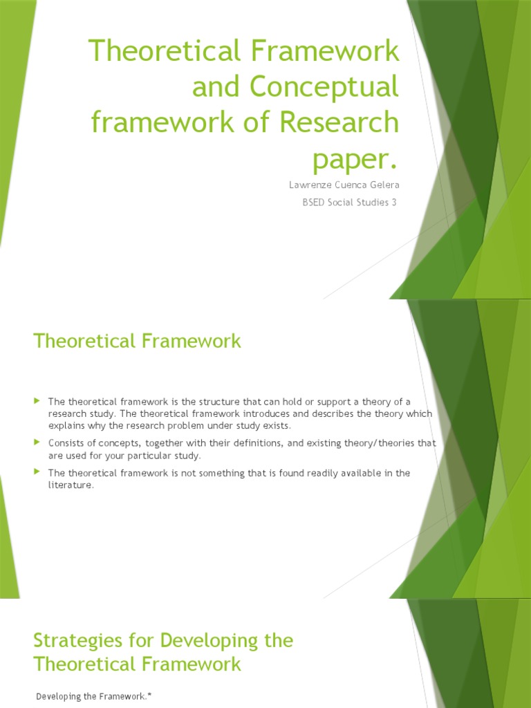 Theoretical and Conceptual Frameworks in Research | PDF