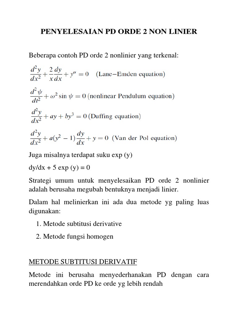 PD ORDE 2 NON LINIER - editHHH PDF | PDF
