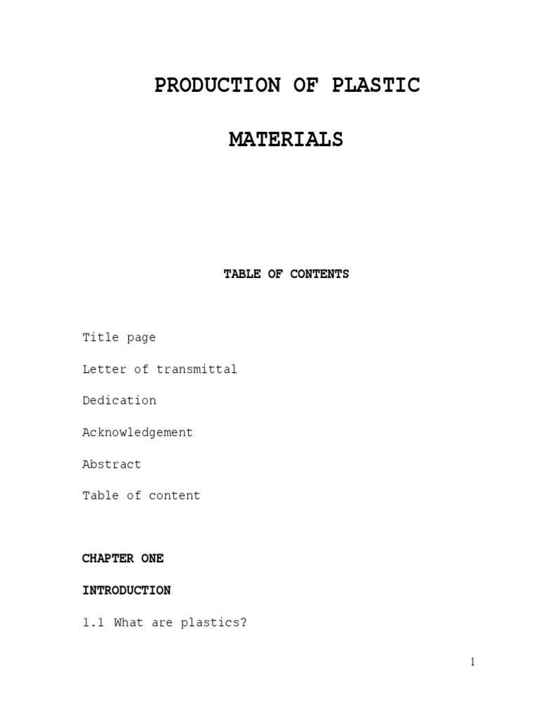 Overview of Plastic Production Methods | PDF | Thermoplastic | Plastic