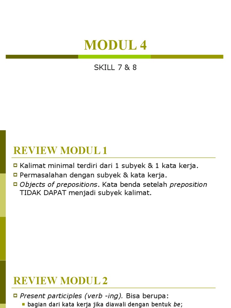 Modul 4 | PDF | Verb | Sentence (Linguistics)