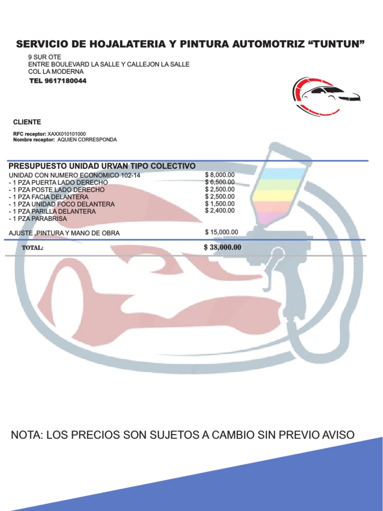 Cotizacion de Hojalateria PDF | PDF