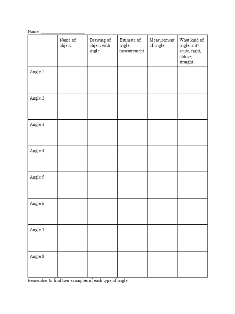 Finding Angles in The Real World Chart 1 | PDF