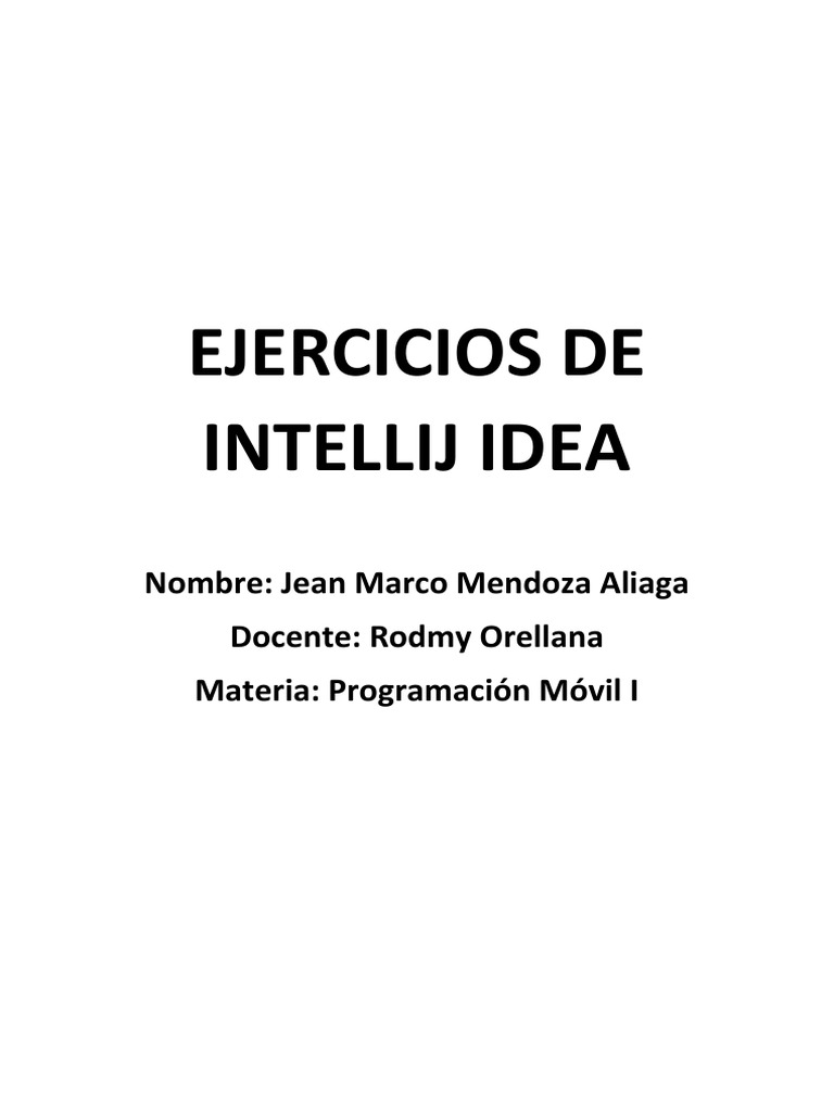 Ejercicios de Intellij Idea PDF | PDF
