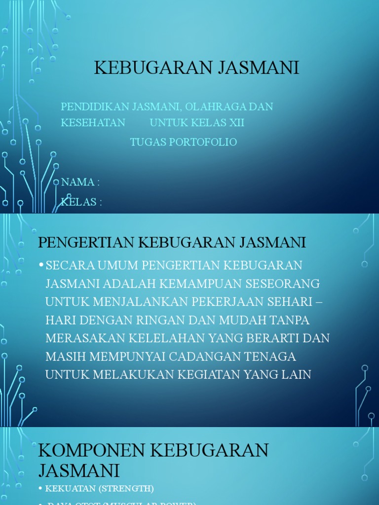 Kebugaran Jasmani PPT Portofolio KLS 12 | PDF