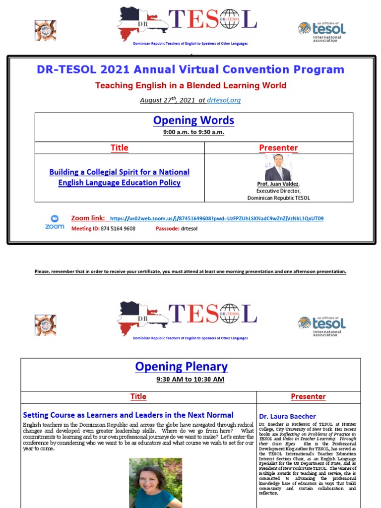 2021 DR-TESOL CONVENTION PROGRAM Finished Version | Descargar gratis ... 2021 DR-TESOL CONVENTION PROGRAM Finished Version | Descargar gratis ...