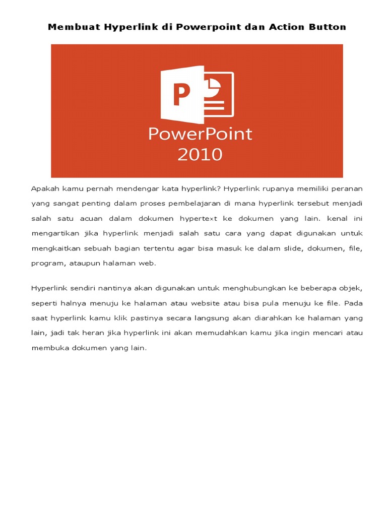 Cara Membuat Hyperlink dan Action Button | PDF | Ilmu Sosial | Komputer