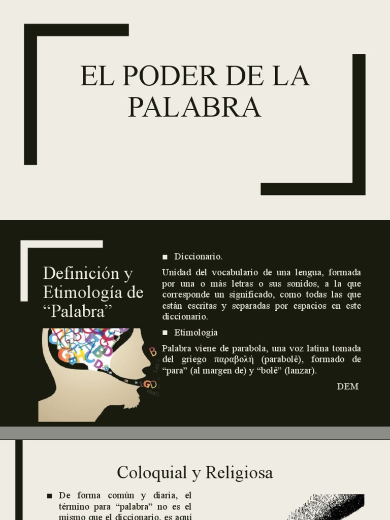 El Poder de La Palabra | PDF | Palabra | Diccionario