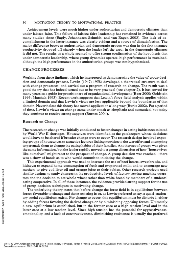 Organizational Behavior 4 From Theory To Practice - (PART II FROM ...