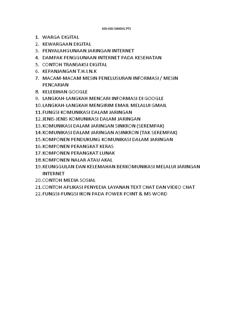KISI-KISI PTS SIMDIG TAHUN AJARAN 2022-2023 TERBARU DNA TERUPDATE DIJAMIN KELUAR SEMUA SAAT PTS ...