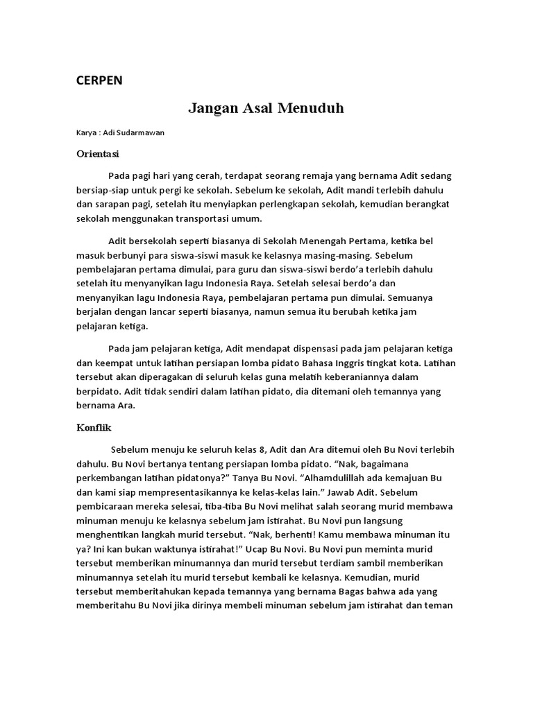 Adi Sudarmawan - XI-S3 - BIN - CerPen | PDF | Perjalanan