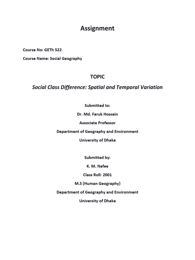 Social Geography Assignment | PDF | Social Stratification | Caste Social Geography Assignment | PDF | Social Stratification | Caste