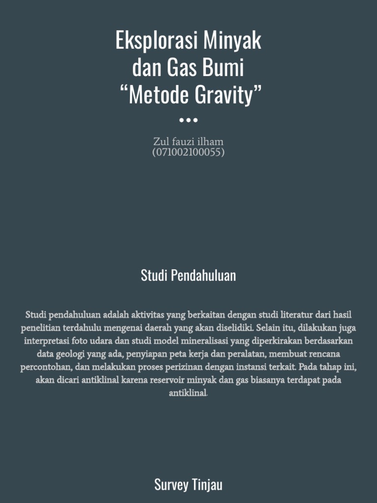 Eksplorasi Minyak Dan Gas Bumi "Metode Gravity" PDF | PDF | Teknologi & Rekayasa