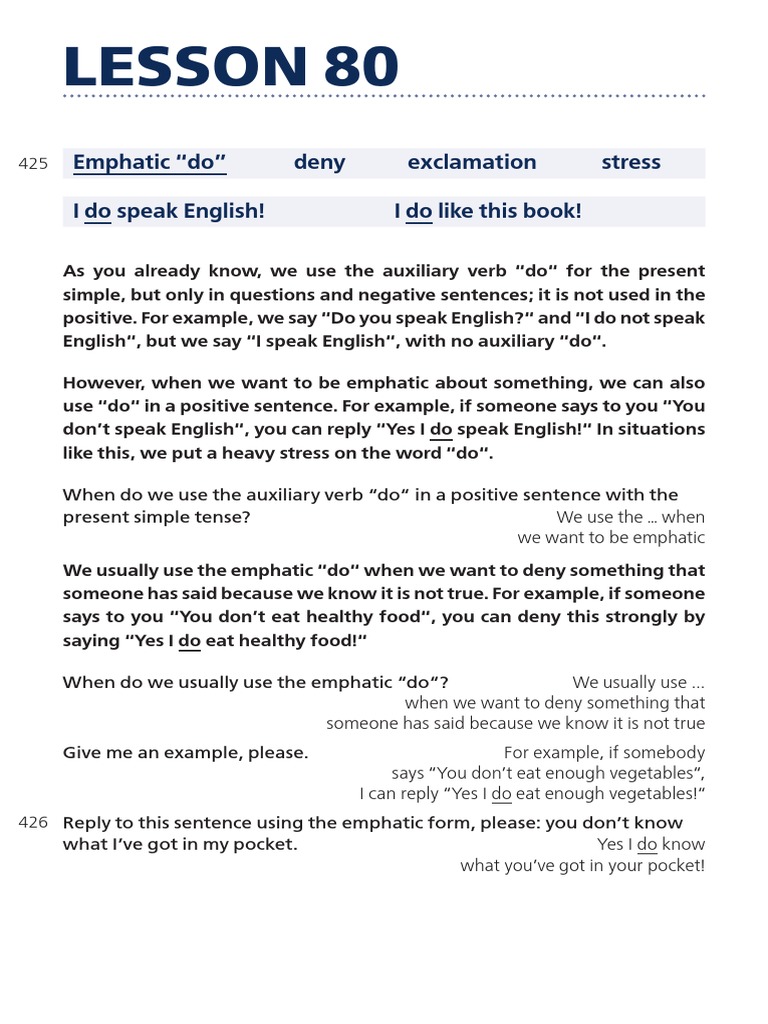 Lesson 80 | Download Free PDF | English Language | Verb