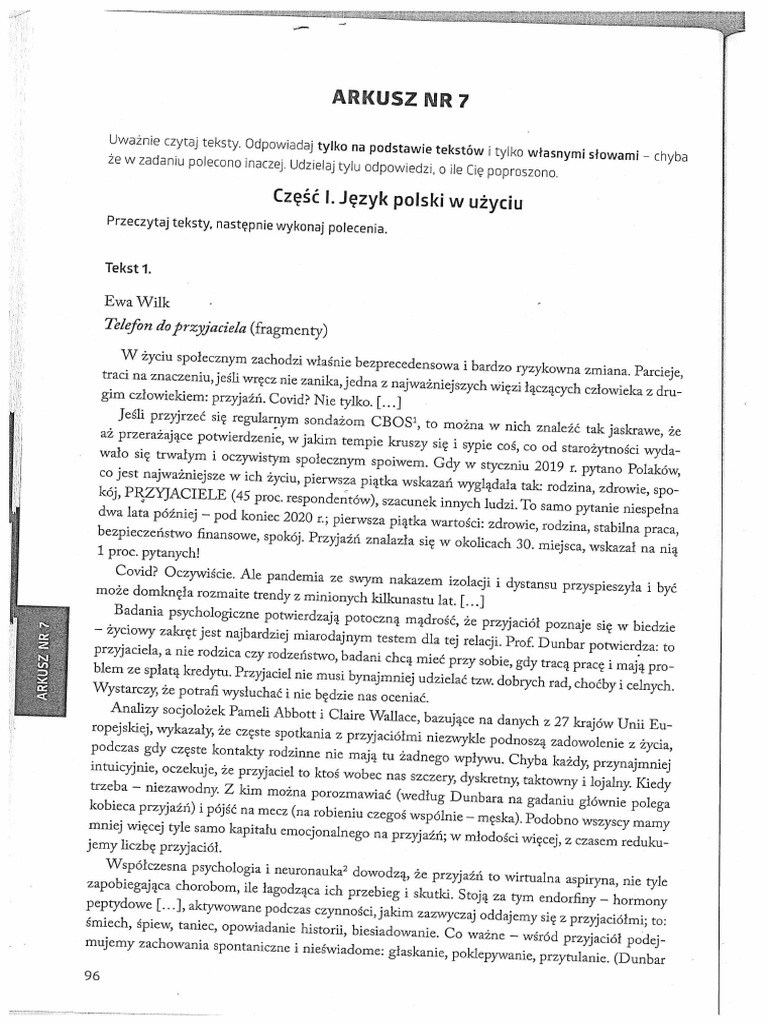 Arkusz 7 Cz. 1 | PDF