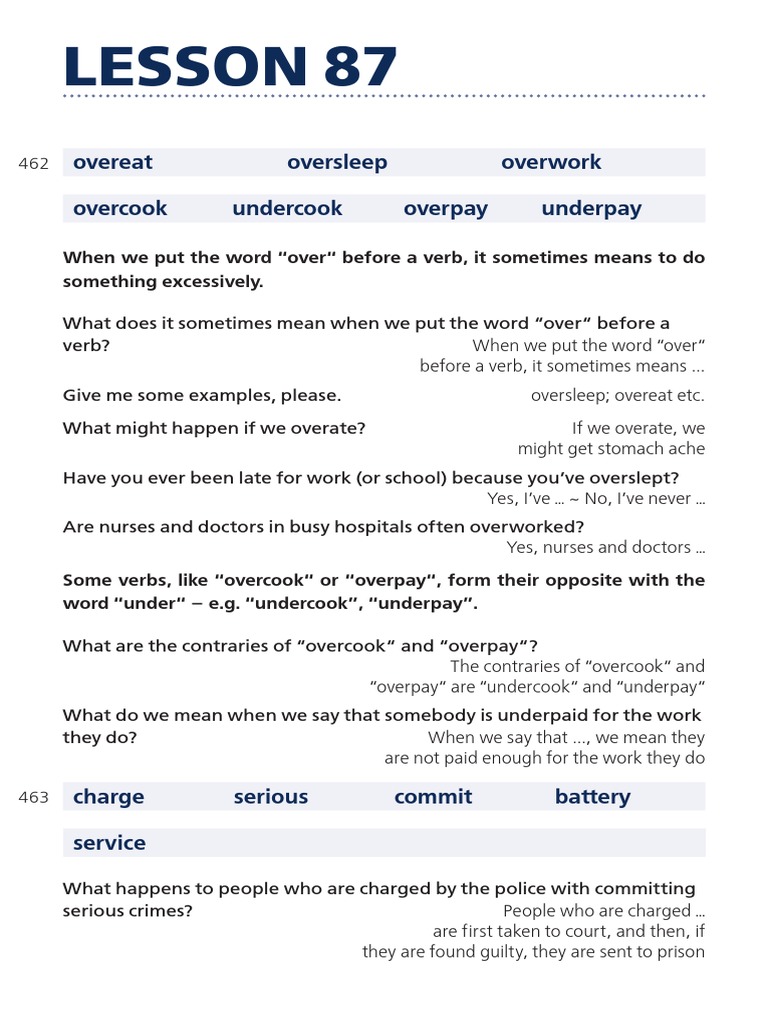 Lesson 87 | Download Free PDF | Waiting Staff