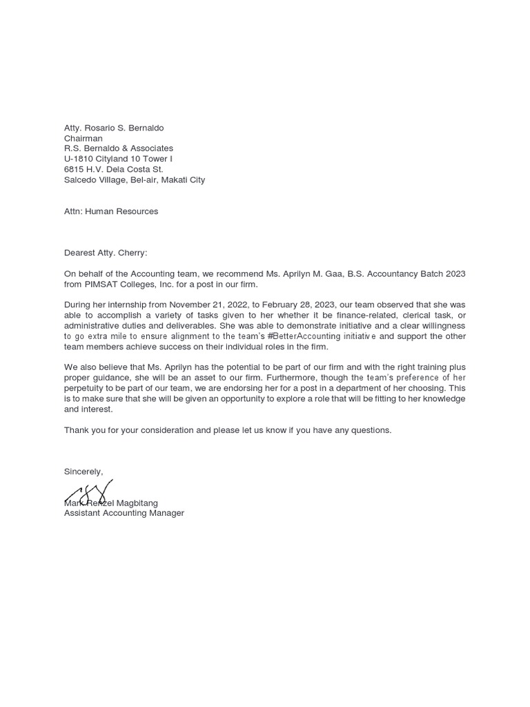 Recommendation Letters | PDF