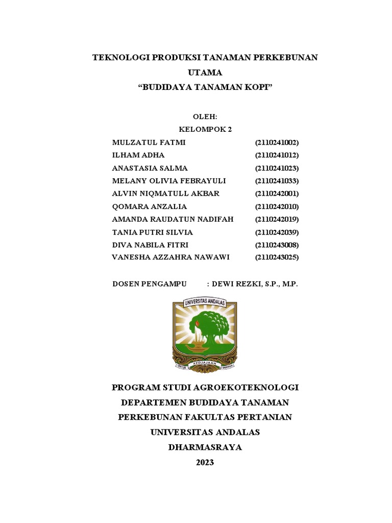 TPTP Klp2a Budidaya Kopi | PDF