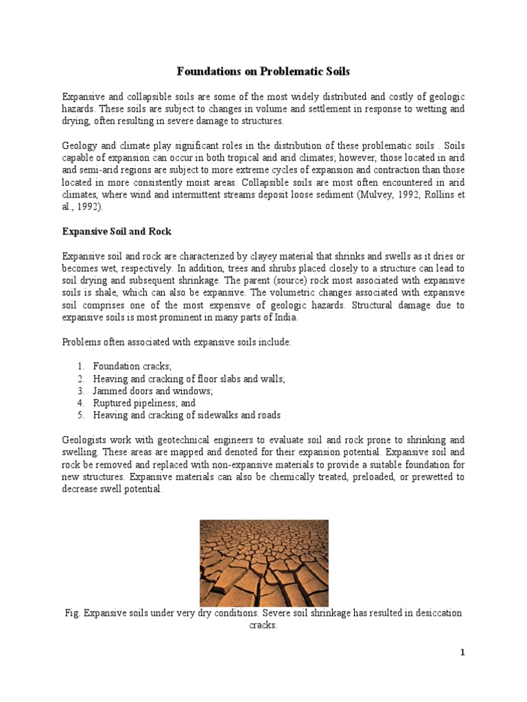 Expansive and Collapsible Soils Overview | PDF | Deep Foundation | Clay