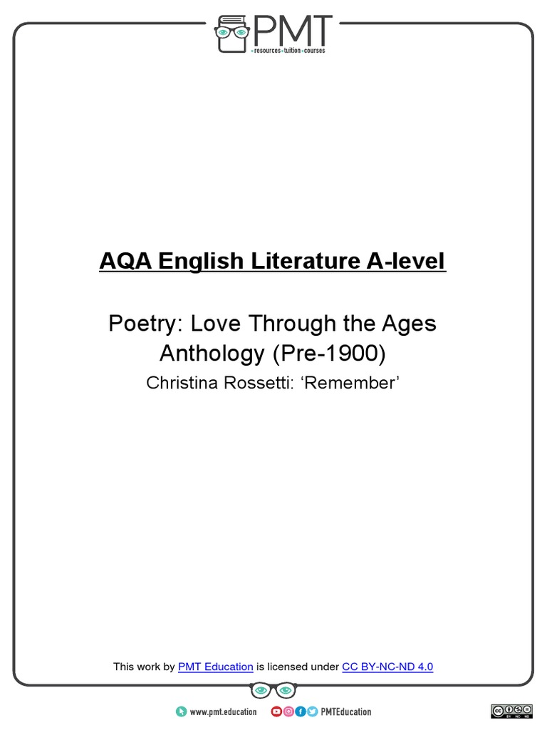 Remember - Christina Rossetti PDF | PDF | Poetry | Sonnets