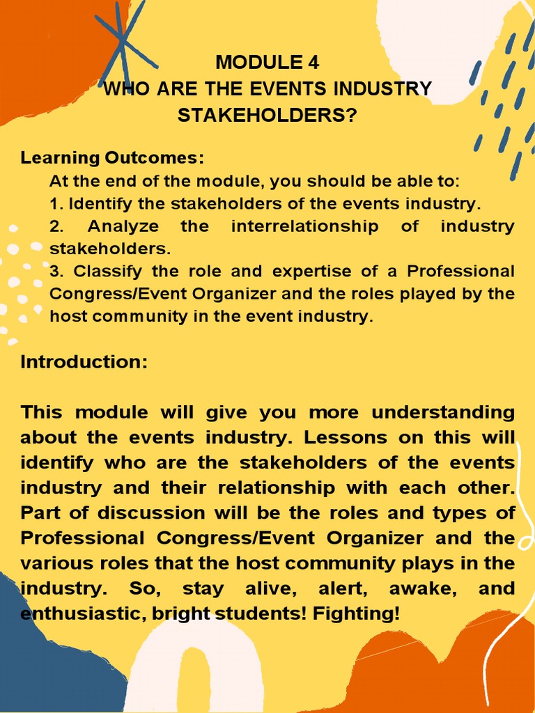 Events Management - Module 4 PDF | PDF | Stakeholder (Corporate ... Events Management - Module 4 PDF | PDF | Stakeholder (Corporate ...