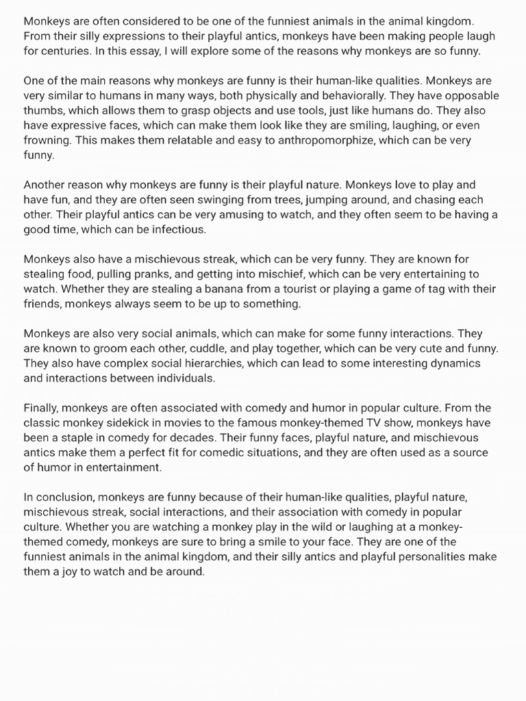Why Are Monkeys Funny | PDF