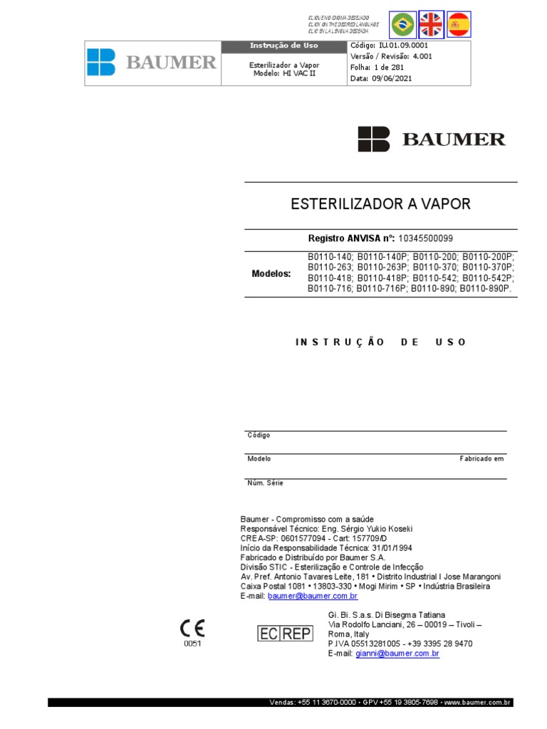 Manual de Operacion Hi Vac Ii | Download grátis PDF | Esterilização ...