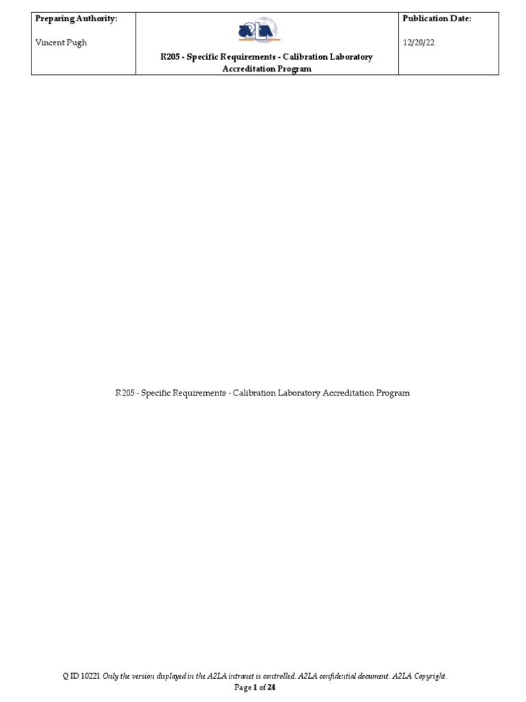 R205 - Specific Requirements - Calibration Laboratory Accreditation ...