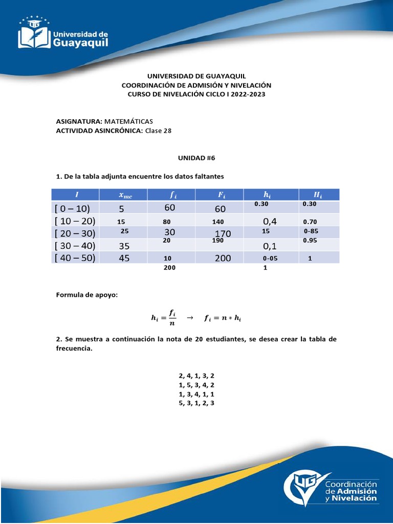 Tarea - U6 - Clase 28 - S8 | PDF