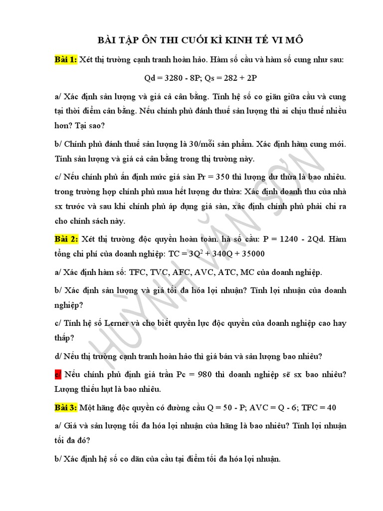 (Sơn Hu NH) - (BT KTVM) PDF | PDF