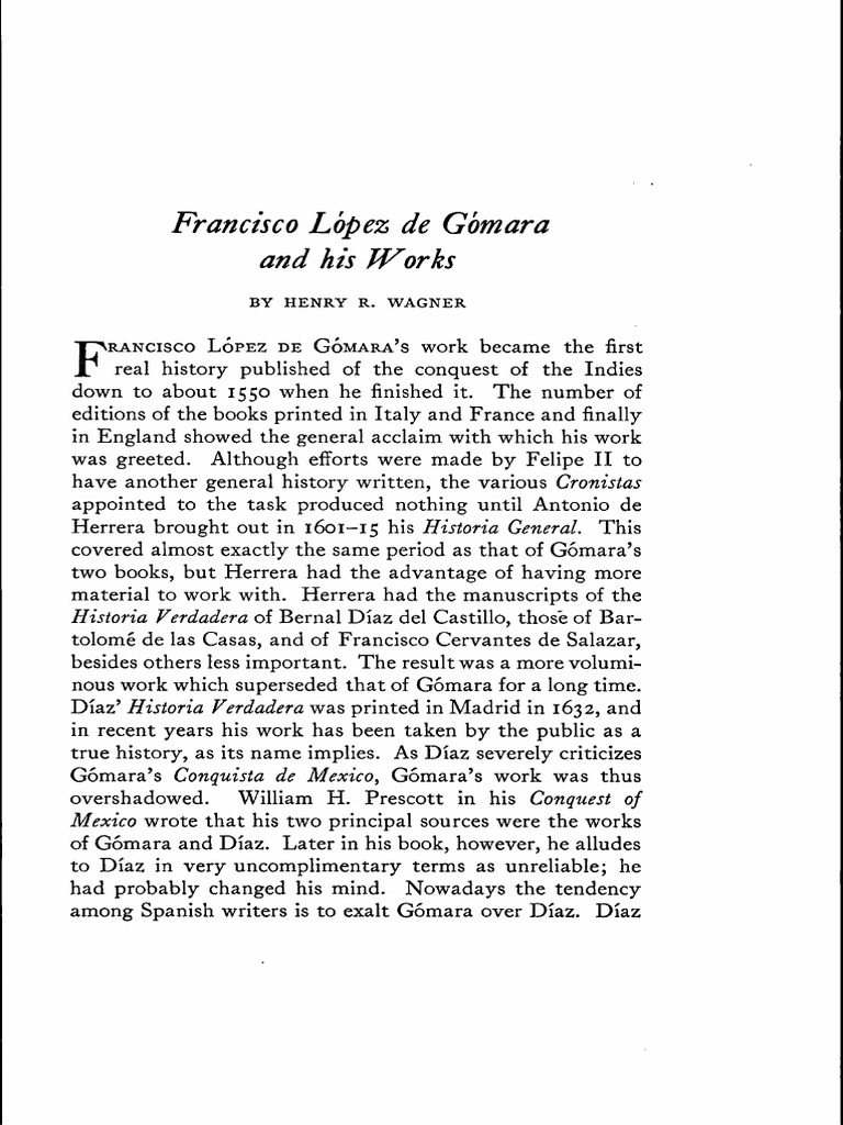 Francisco López de Gomara and His Works: An Analysis of Gomara's ...
