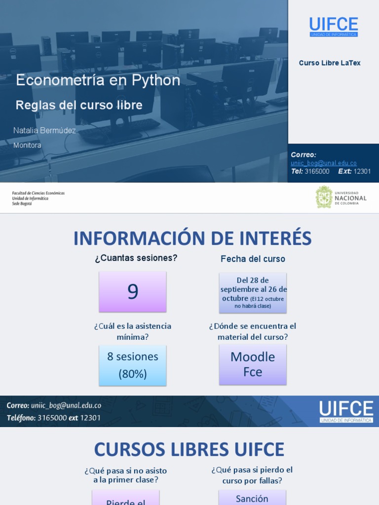 1_Presentación curso libre Econometría en Python | PDF | Econometría | Matemáticas Aplicadas