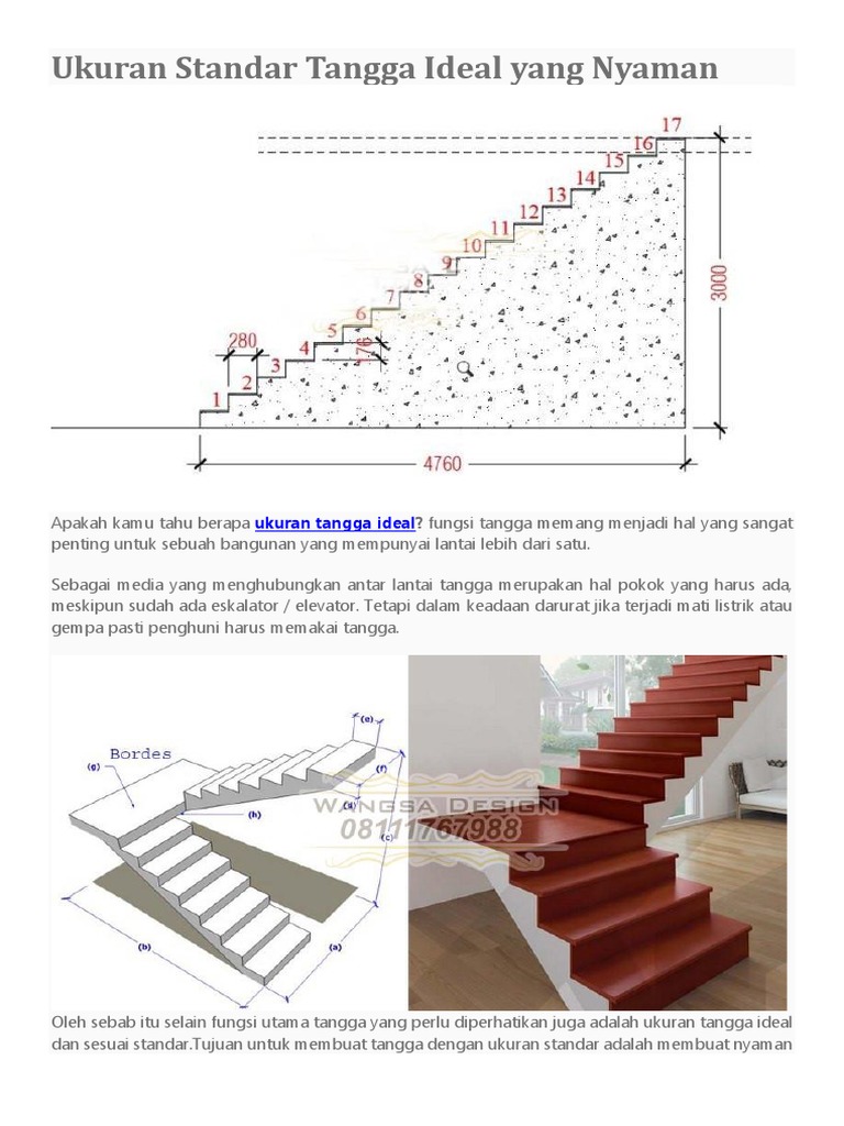 Ukuran Standar Tangga Ideal Yang Nyaman | PDF