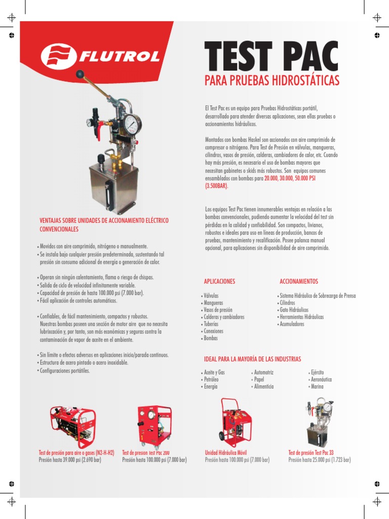 Test Pac Esp | PDF | Bomba | Presión