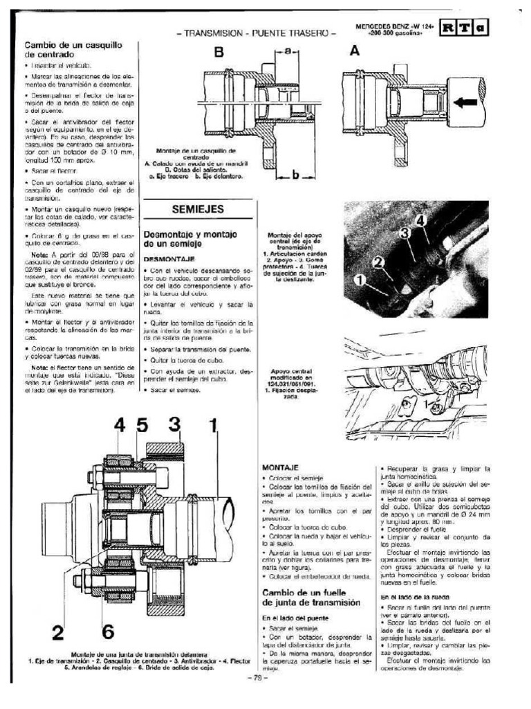 PDF Manual de Taller Completo Mercedes Benz Carroceria w124 en Caste ...