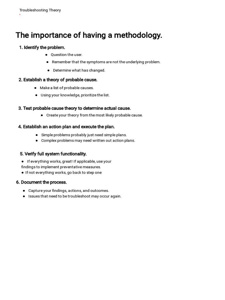 Troubleshooting Theory | PDF