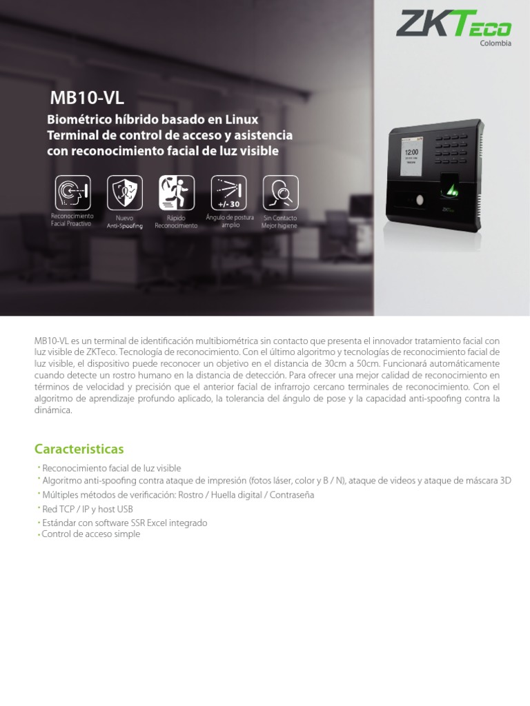 ZK MB10 VL | PDF | Biometría | Informática