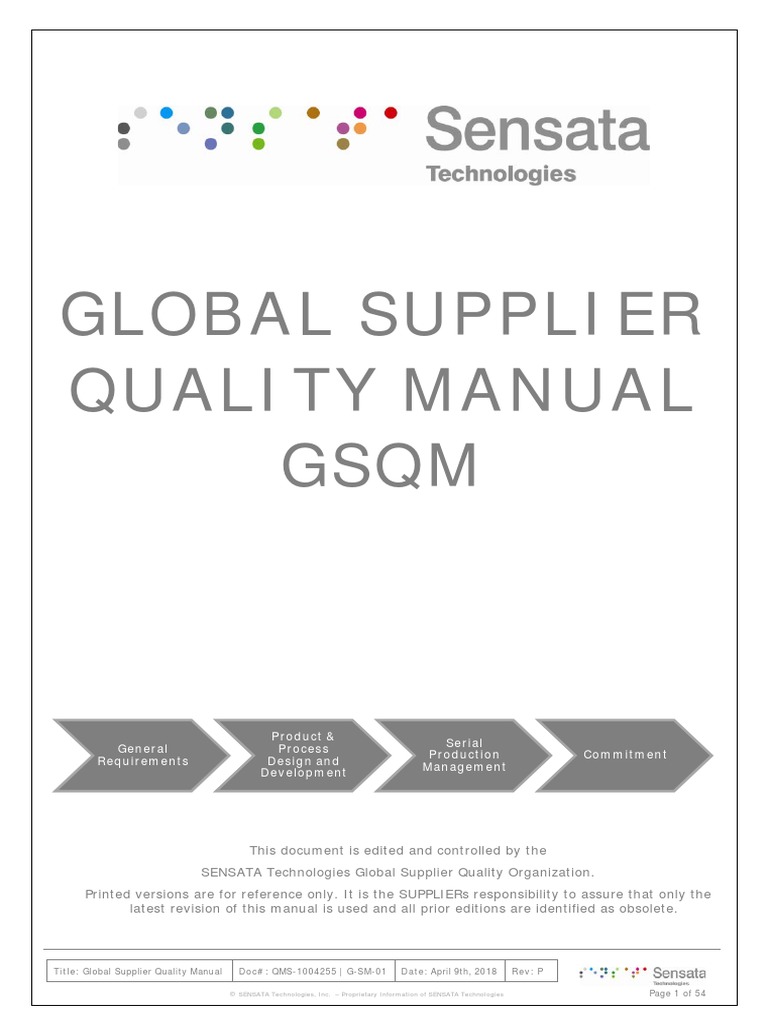 QMS 1004255 SENSATA GSQM - Rev P No Markup BLACK PDF | PDF | Supply ...