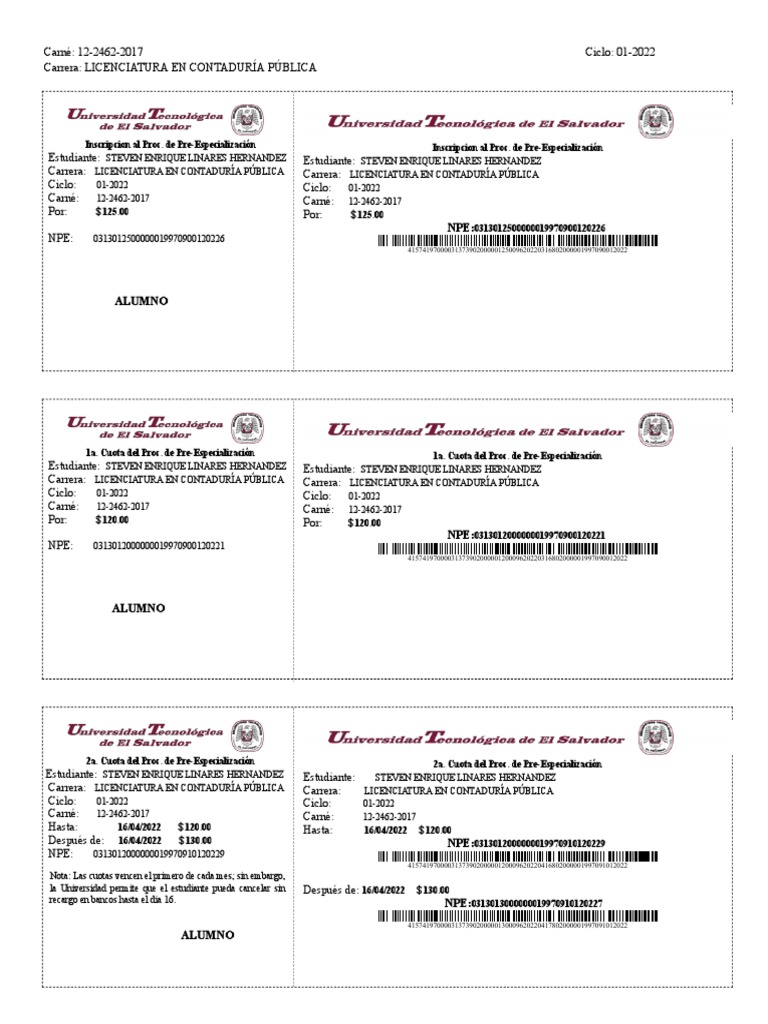 Portal Utec - Boletas - de - Pago - 2022 | PDF | Contabilidad | Títulos ...