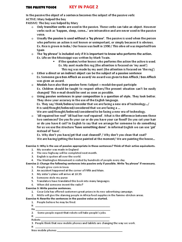 Understanding Passive Voice Usage | PDF | Verb | Syntax