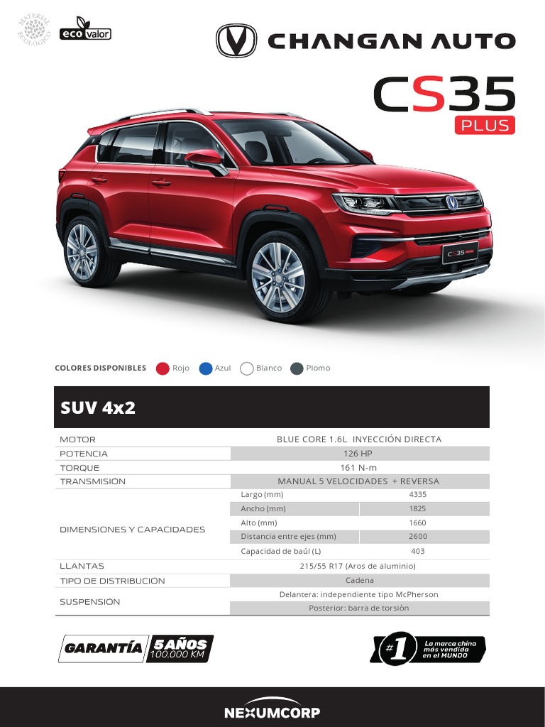 Ficha CS35 PLUS PDF | PDF | Sistema de freno antibloqueo | Transporte