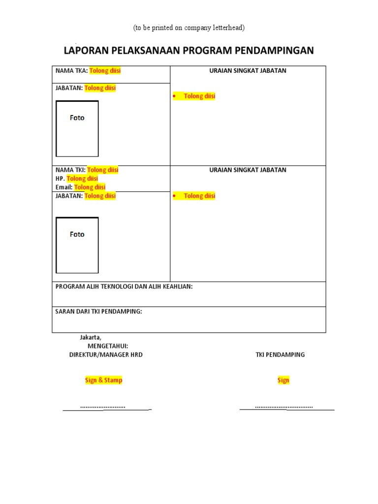 Form TKI Pendamping | PDF