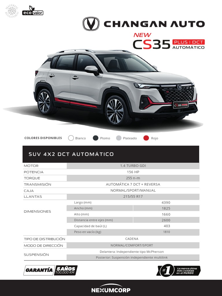 Digital - CS35 DCT Ficha Técnica | PDF | Sistema de freno antibloqueo | Diodo emisor de luz
