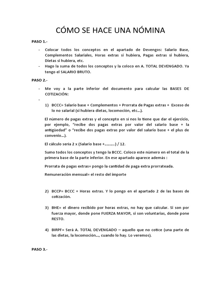 Guía Completa para Calcular Nóminas | PDF | Salario | Economias