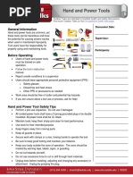 Hand Tools Inspection Checklist | PDF