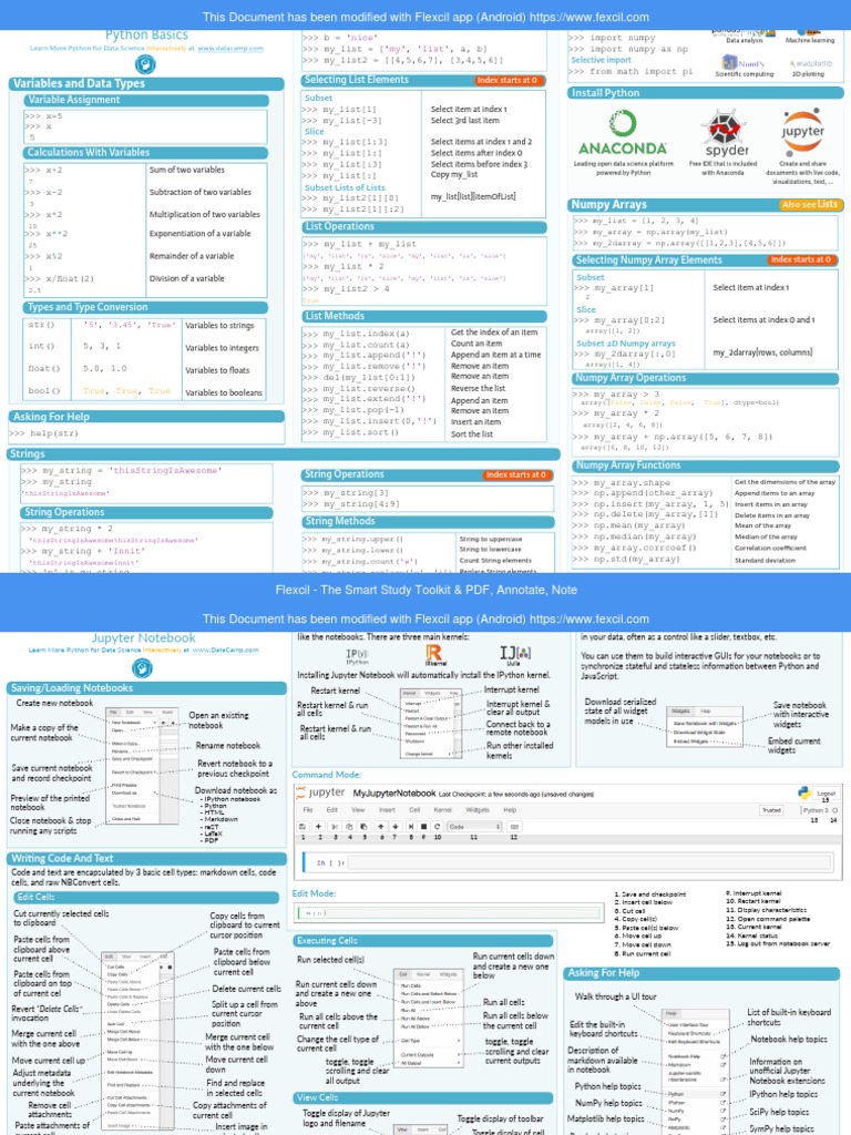 Data Science Cheatsheets PDF | PDF | Matrix (Mathematics) | Python ...