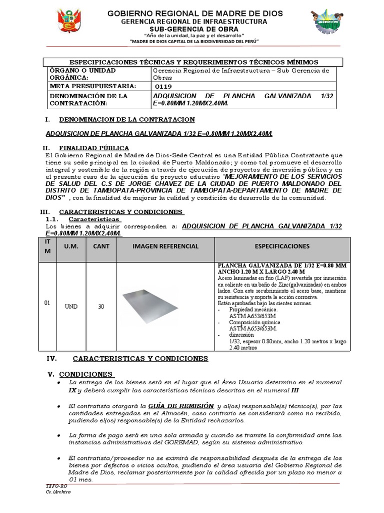 44-Ee TT Plancha Galvanizada de 1 32 06marzo Oky | PDF