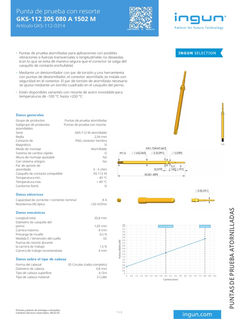 INGUN GKS-112 305 080 A 1502 M GKS-112-0314 ES Datasheet | PDF ...