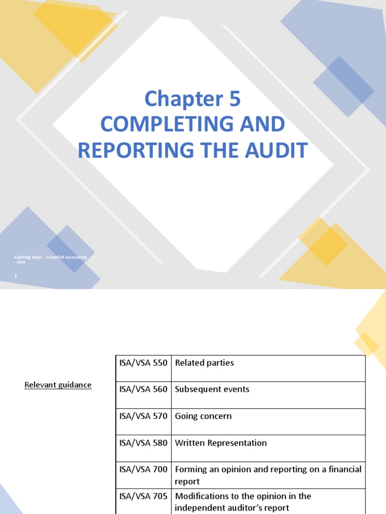Chapter 5 - Audit Completion | PDF | Financial Audit | Auditor's Report