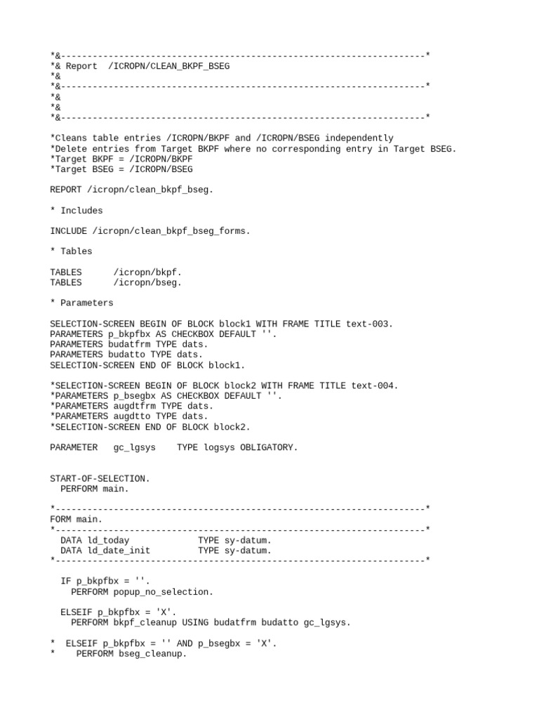 Clean BKPF Bseg Forms | PDF | Computer Engineering | Software Development