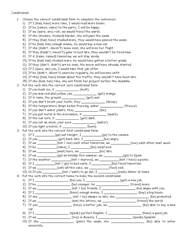 A Comprehensive Review of English Conditionals | PDF